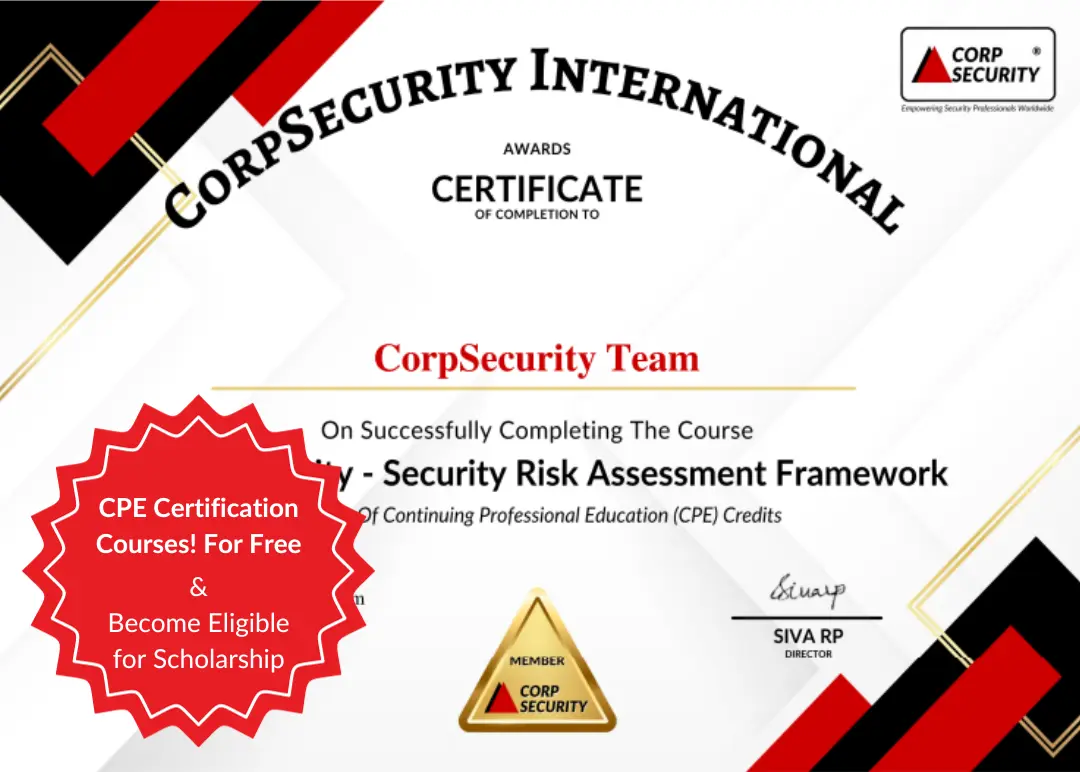 SRA & Scholarship – CorpSecurity Shop